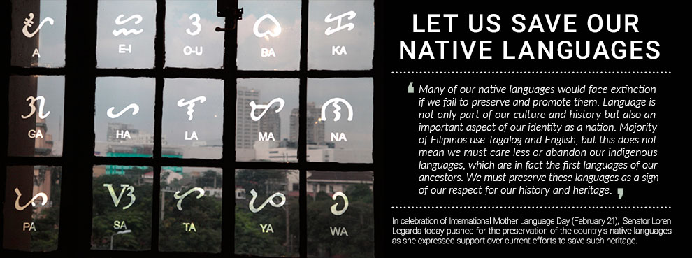 Legarda: Let Us Save Our Native Languages - Loren Legarda