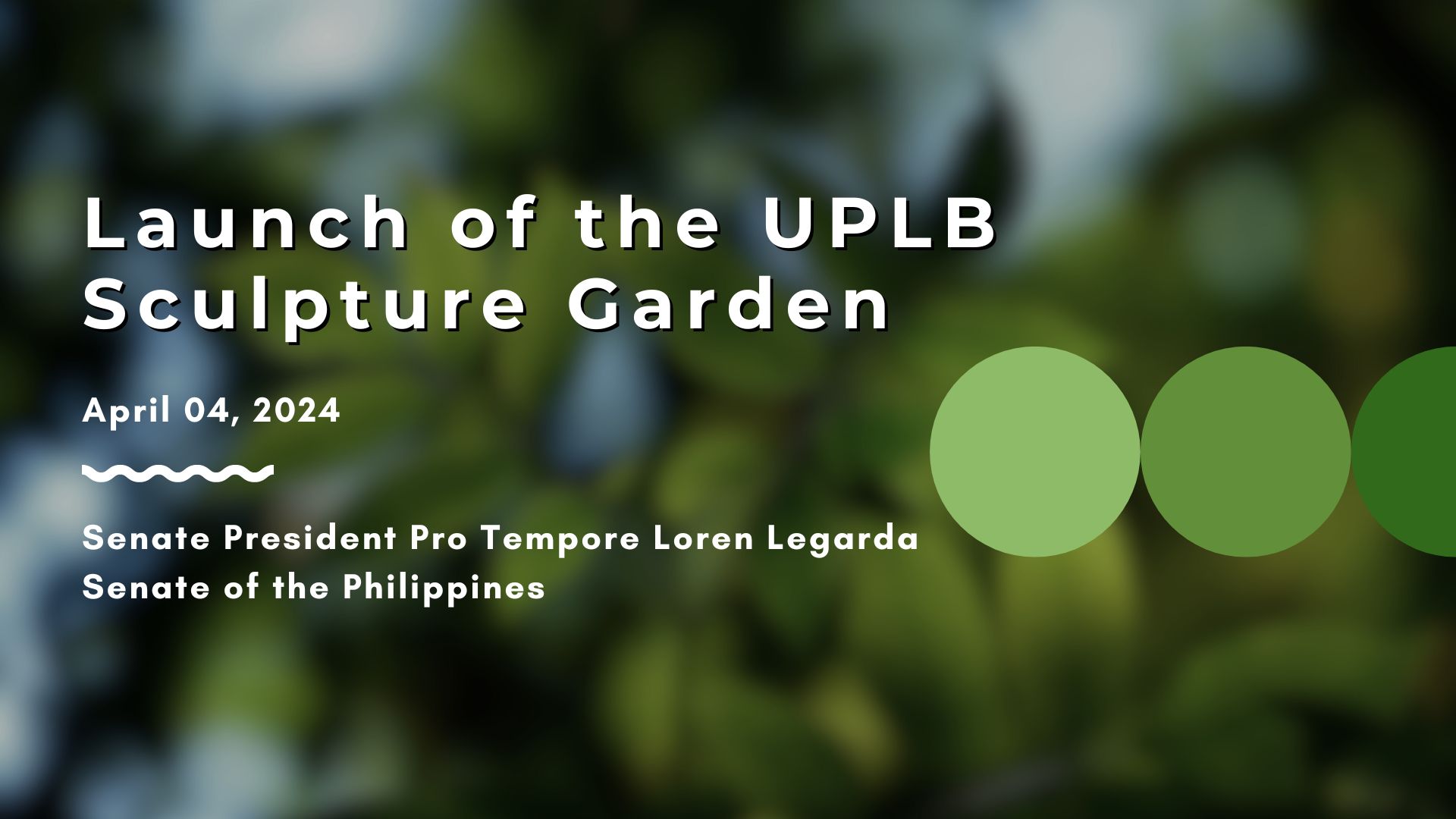 Launch of the UPLB Sculpture Garden - Loren Legarda