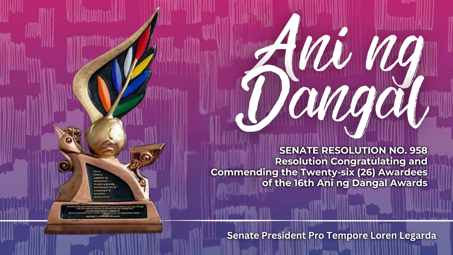 Sponsorship Speech on Senate Resolution No. 958 Resolution ...